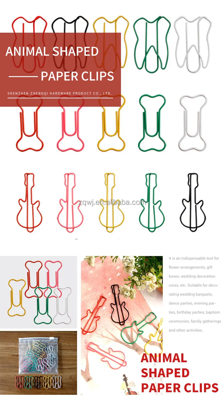 2022 Custom Animal Shaped Paper Clips Office Stationery Metal Bookmark ...