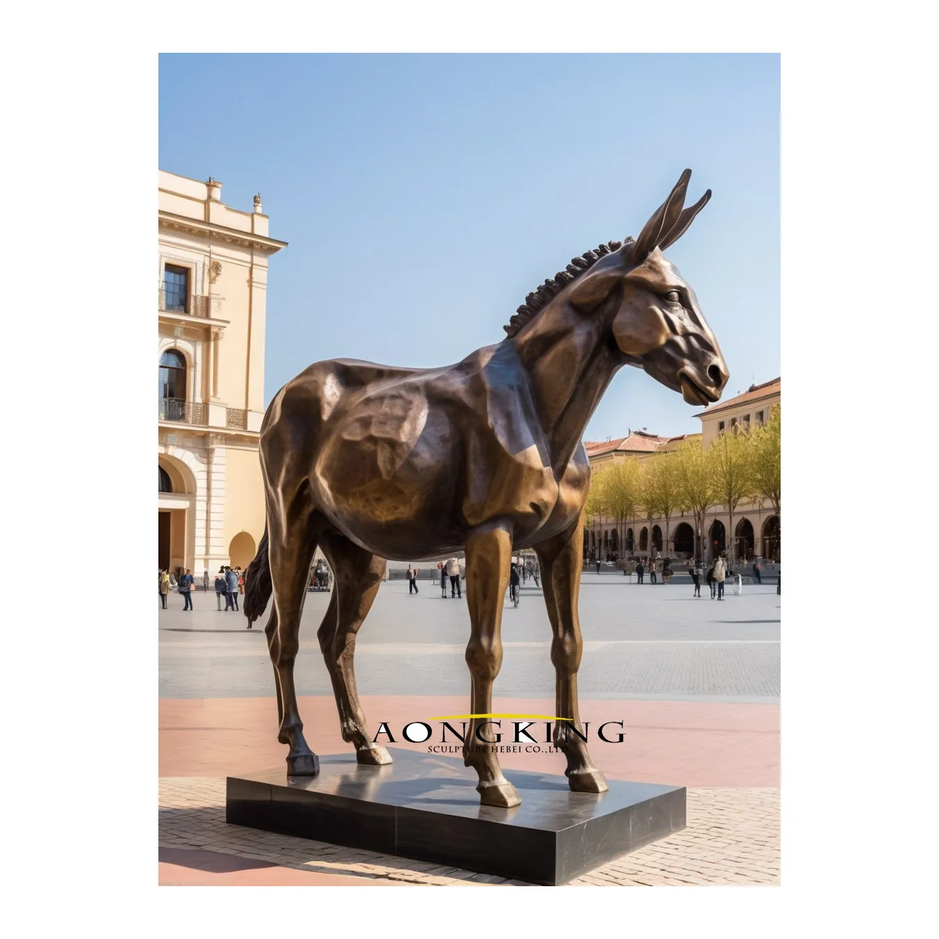 Custom Life Size Bronze Donkey Sculpture Metal Craft Animal Statue For ...