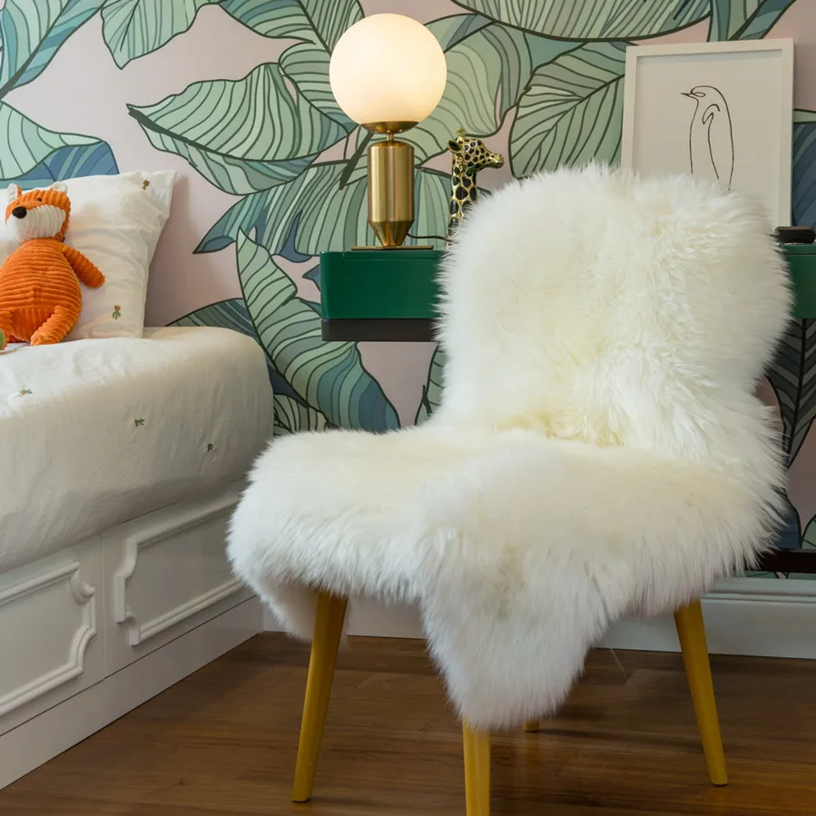 Cheap Sheep Skin White Fur Mat and Rug Home Decorative Shaggy Furry ...