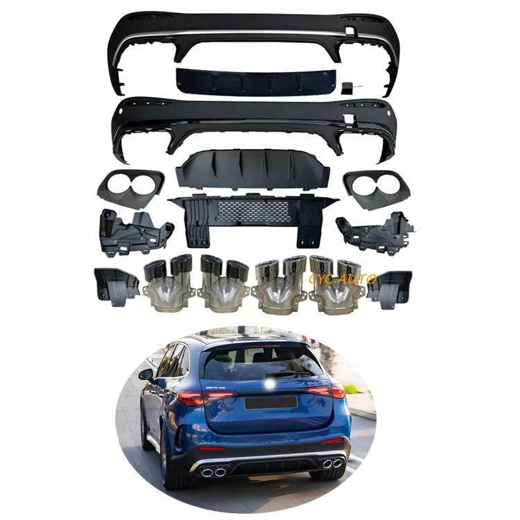 Glc X254 Glc43 Amg Style Rear Diffuser For Mercedes Benz 2024+ Glc ...