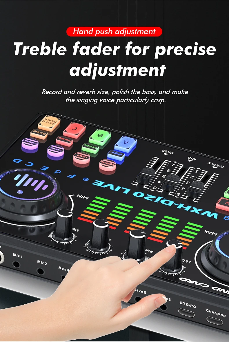 DJ20 Live Sound Card - Versatile Audio Mixer for Streaming
