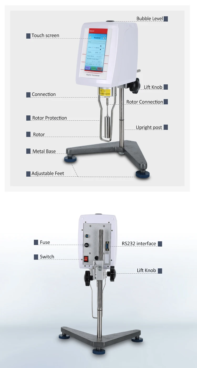 Digital Rotary Lab Viscometer with Temperature Probe and Data Output ...