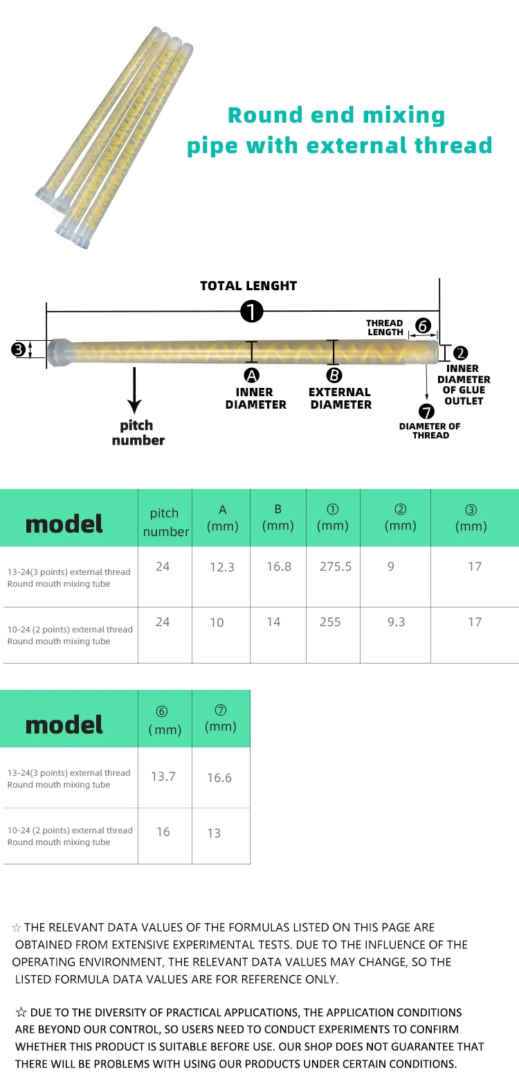 Special Mixing Tube For 50ml Two-component Rrubber Barrel Mc08-18 Two ...