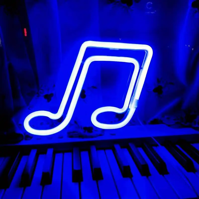 1pc,Musical Note Neon Sign,Musical Note Led Light Sign Playroom Retro ...