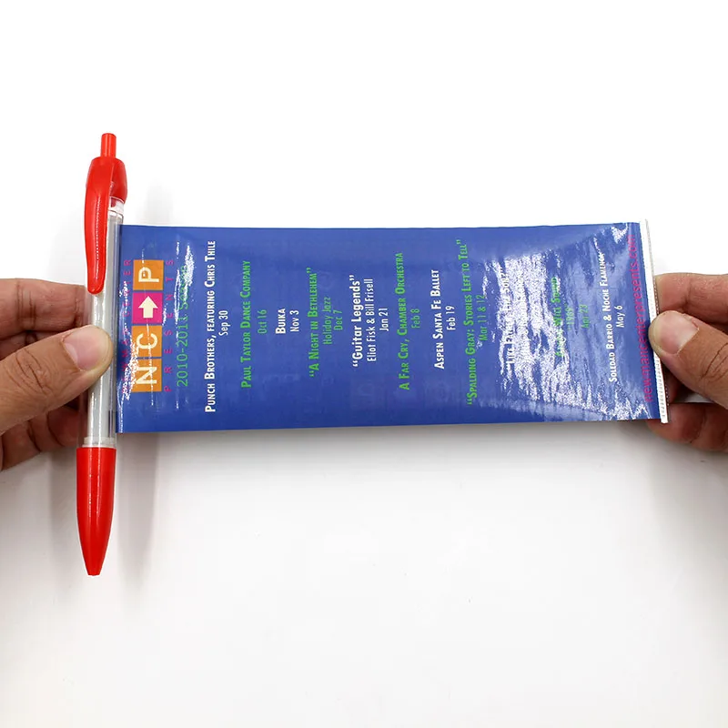 Customized Advertising Promotion Banner Pen with Roll Out Paper