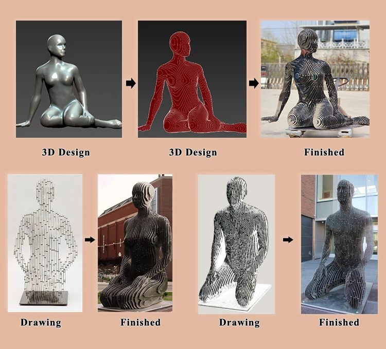 Famous Modern Disappear Abstract Stainless Steel Sculptures