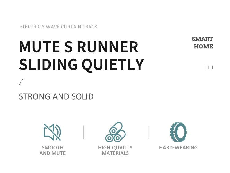 Automatic Ripple Fold Curtain Track Best Selling Super Smooth Modern S ...