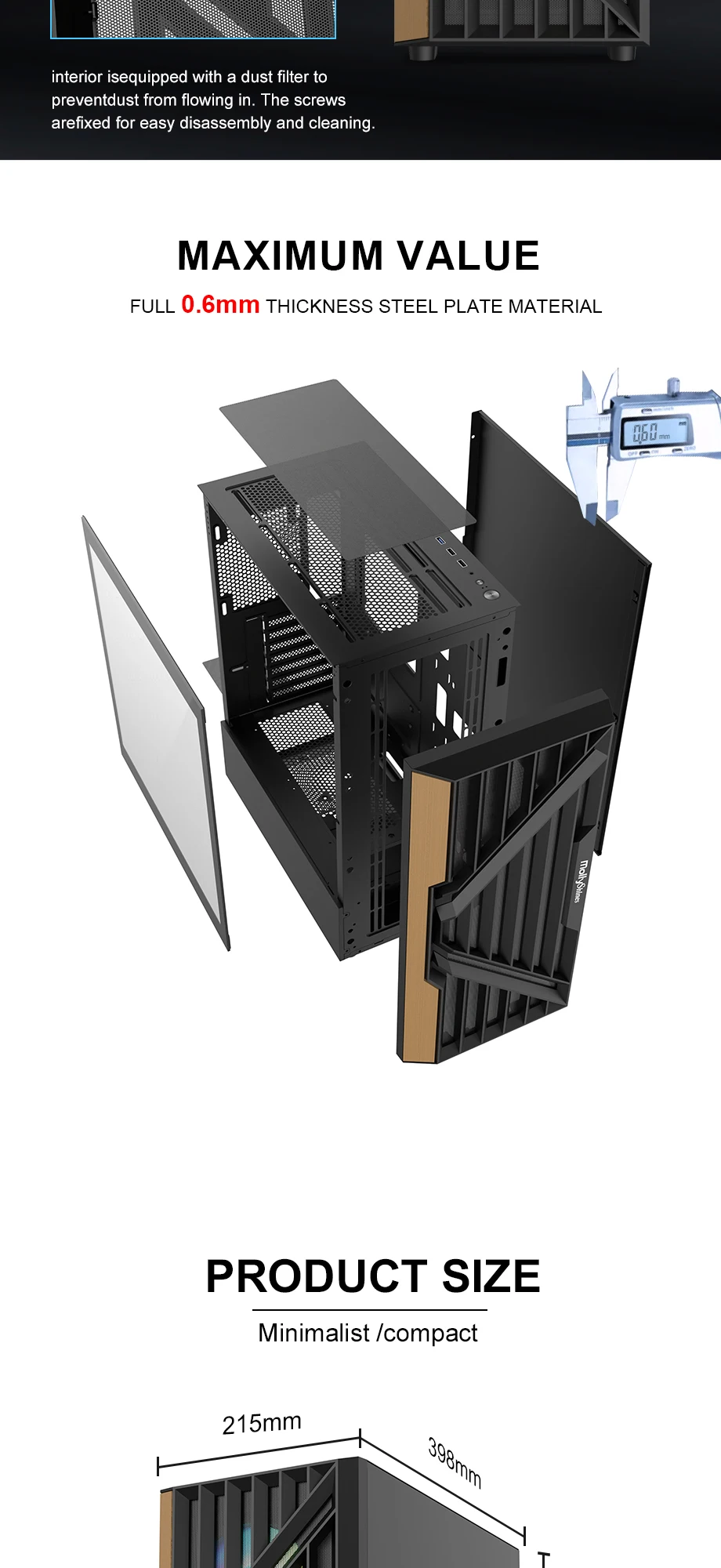 C17 Wood Computer Case - Eatx/atx/micro ATX/ITX Gaming Tower