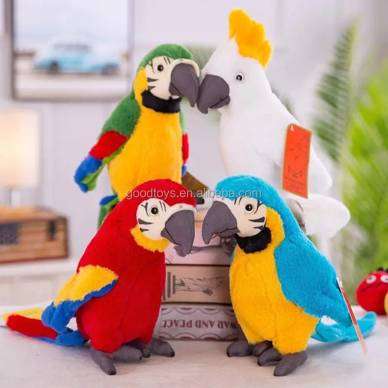 Lifelike Bird Plushies Table Decorations Kids Soft Toys Plush Parrot ...