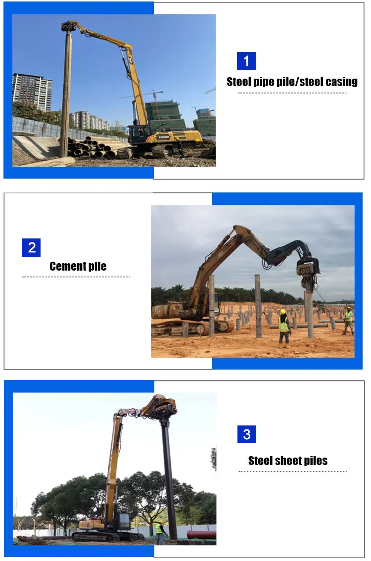 Spot Excavator-mounted Vibro Hammer Vibratory Sheet Piling And Pile ...