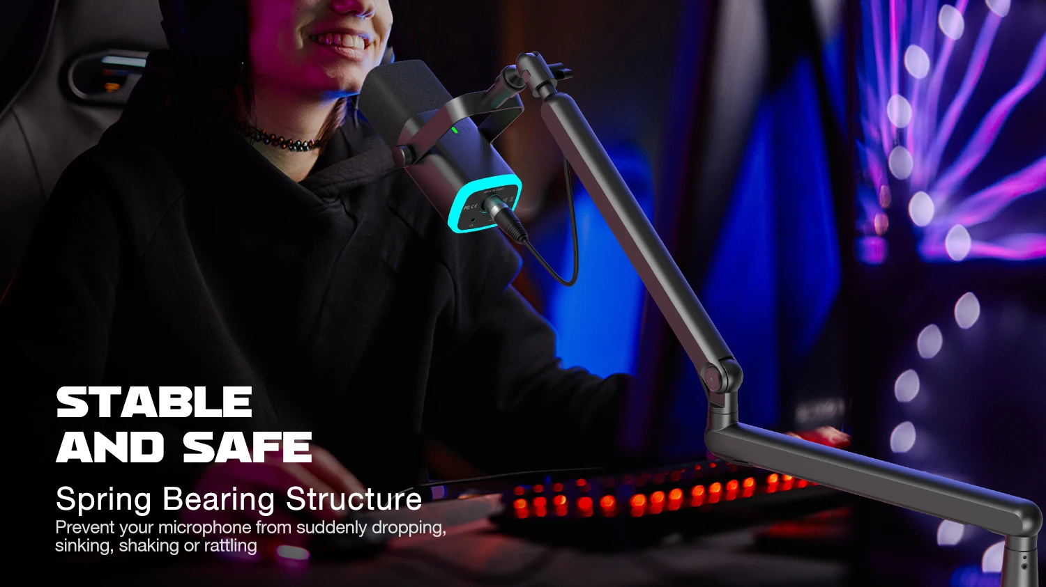 Fifine BM88 Boom Arm - Sturdy and Adjustable Microphone Stand