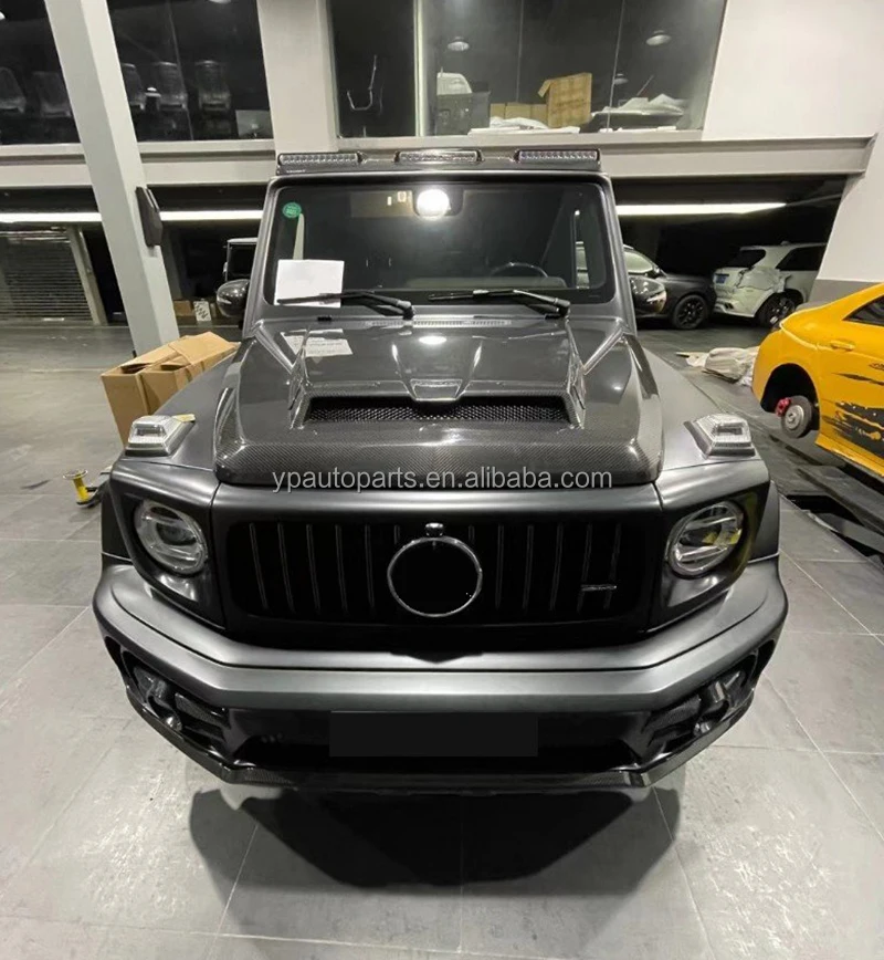 G-wagon Front Roof Spoiler Dry Carbon Fiber Roof Lights For G-class W463a G63 G500 2019 ...