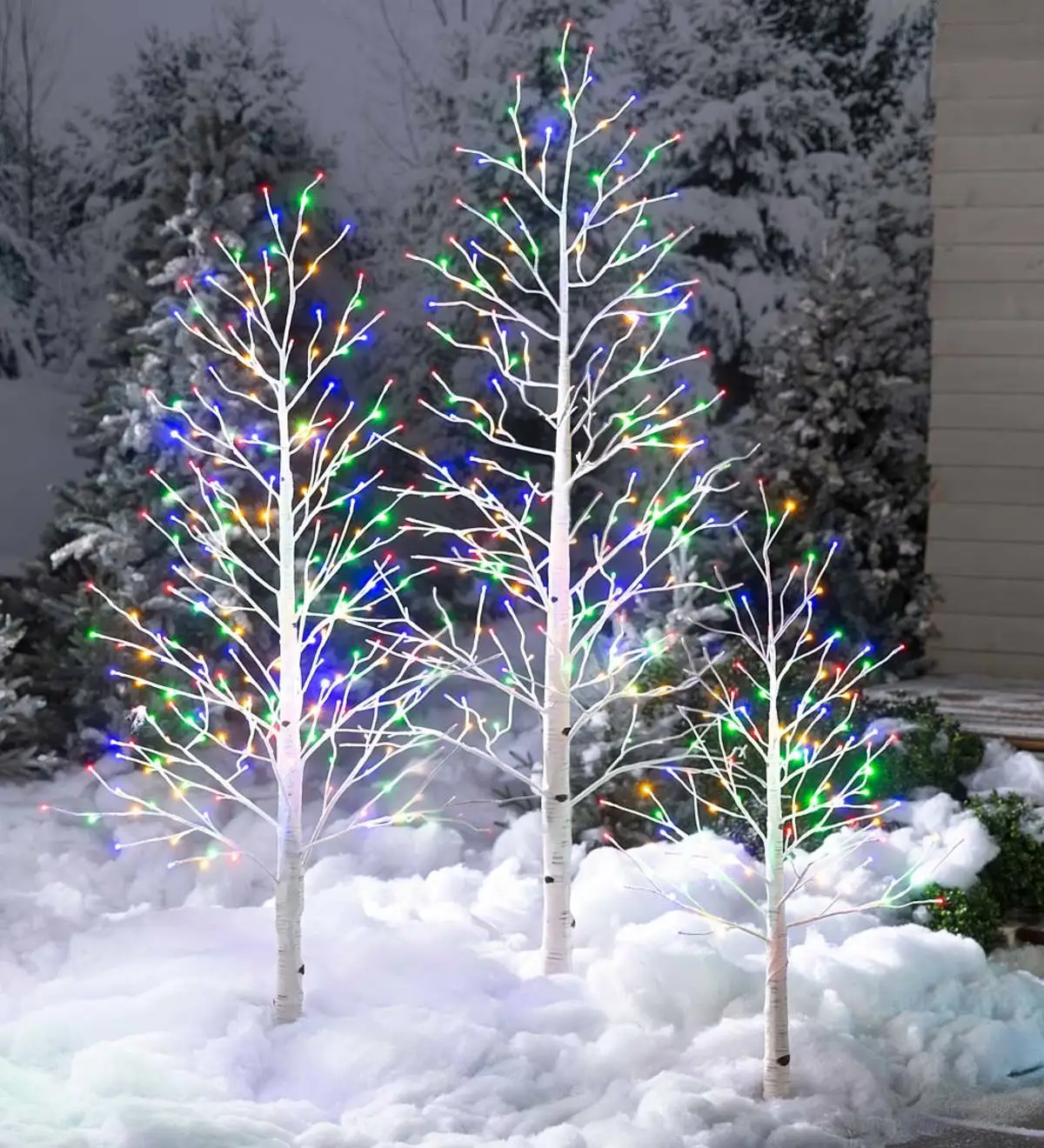 Indoor Outdoor LED Lighted White Birch Artifical Stick Tree Branches