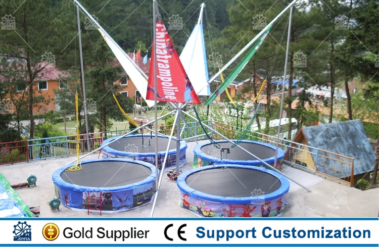 Trailer Mounted Bungee Trampoline Kids and Adults Amusement Park ...