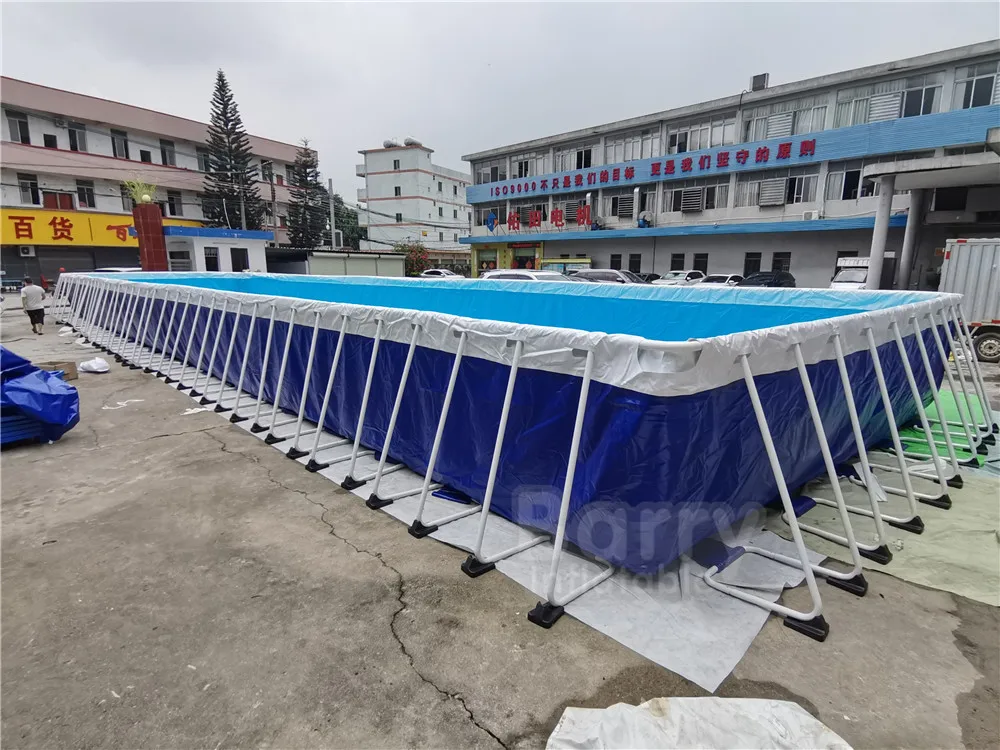 Outdoor Above Ground Pvc Swimming Pool Metal Frame Water Park For Kis ...