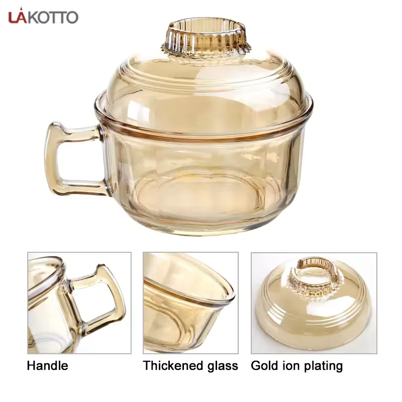 750ml Glass Bubble Pot with Lid - Eco-Friendly & Stylish
