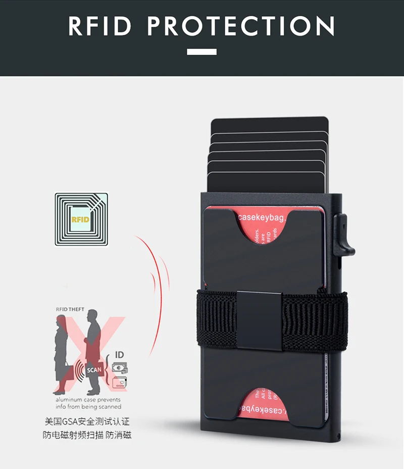 Casekey Slim RFID Aluminum Wallet - Ultra Thin & Secure