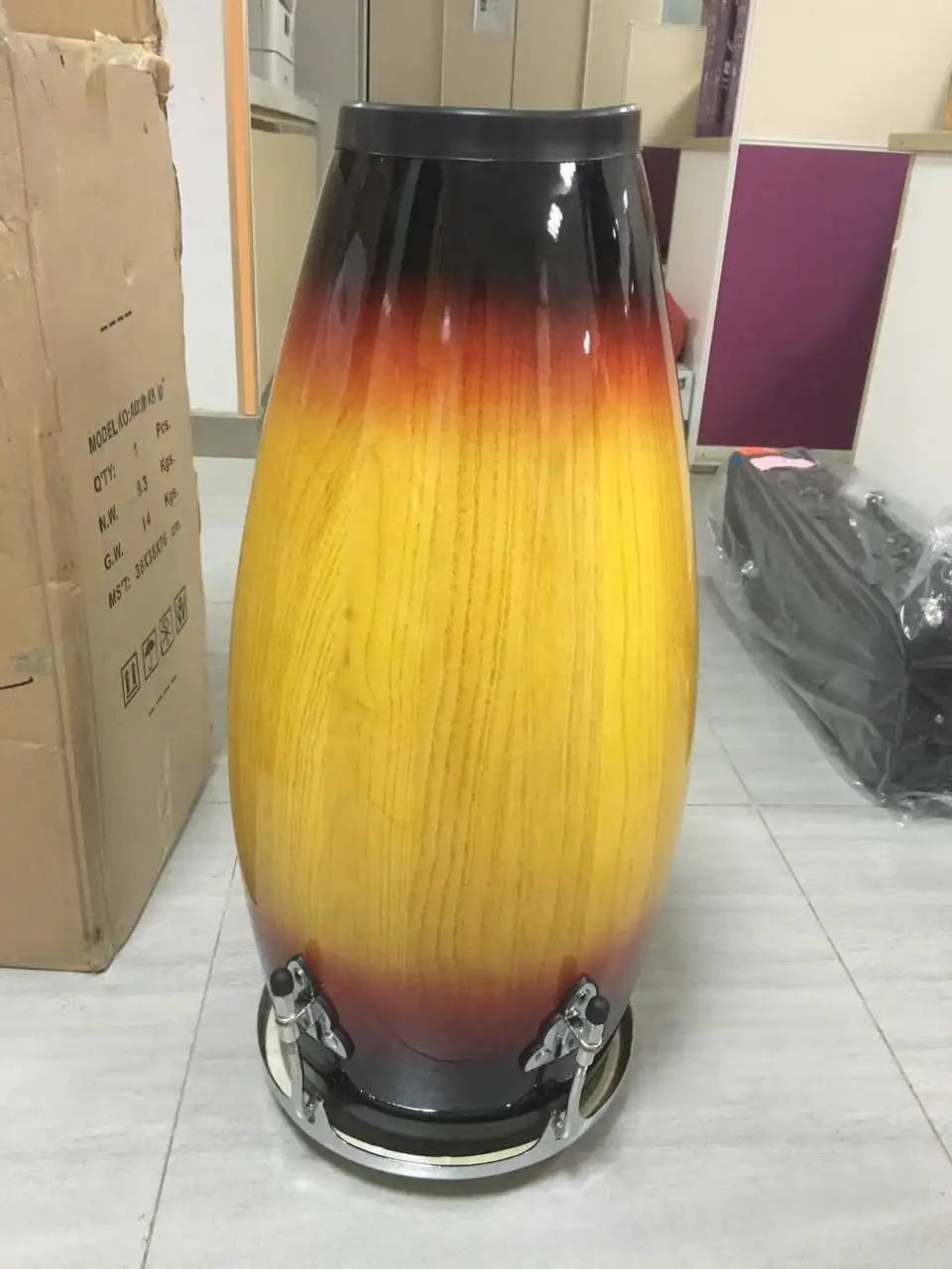 True Skin Cow Heads Wooden Conga Drum - Latin Percussion