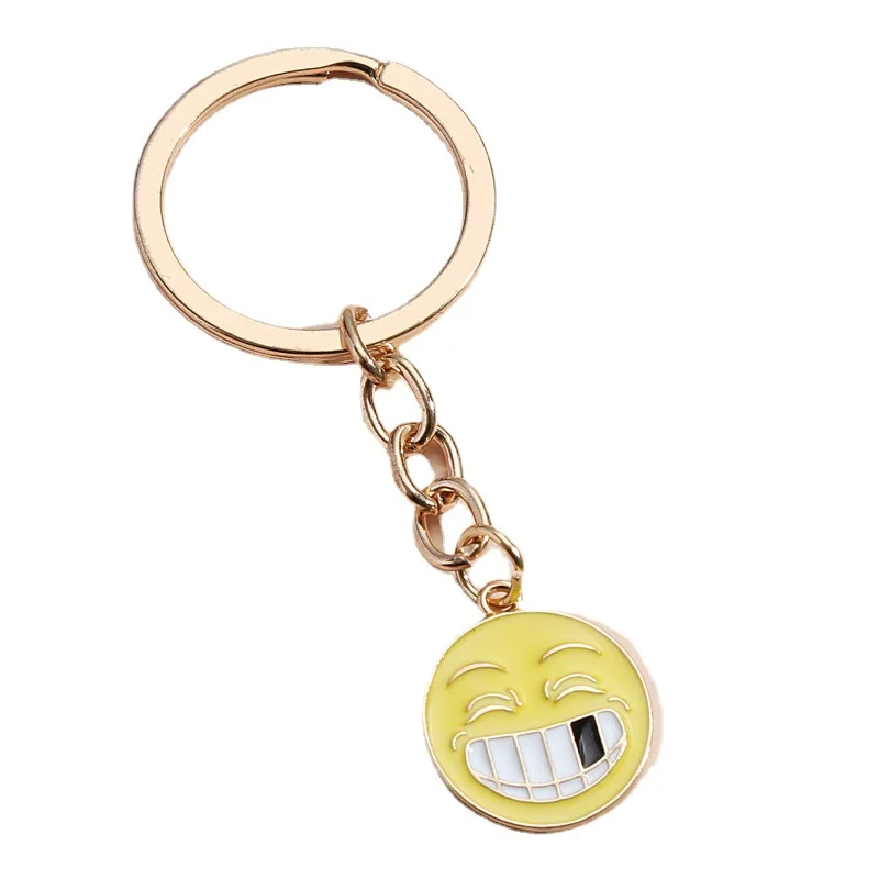 Hot Sale Yellow Enamel Metal Happy Smiley Face Key Chain Accessories ...