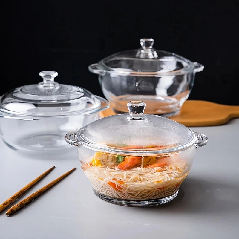 Heat-resistant Tempered Glass Pot With Lid Suitable For Cold And Hot ...