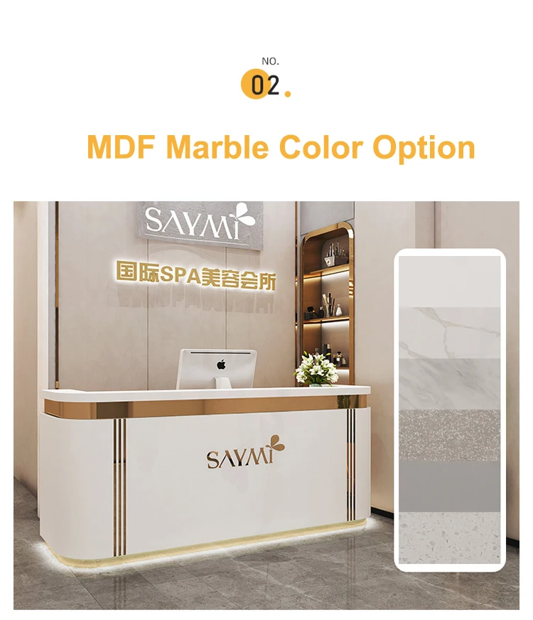 High-end Pink Checkout Counter - Modern Reception Design