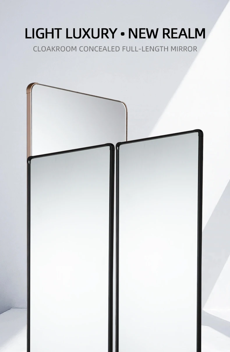 ROEASY Bedroom Mirror Rotating Slide Wardrobe Mirror Slide Pull Out ...