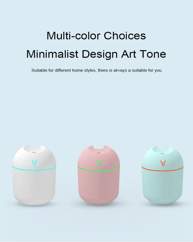 Mini Portable Cute Cool Mist Ultrasonic Air Humidifier Led Night Lamp ...