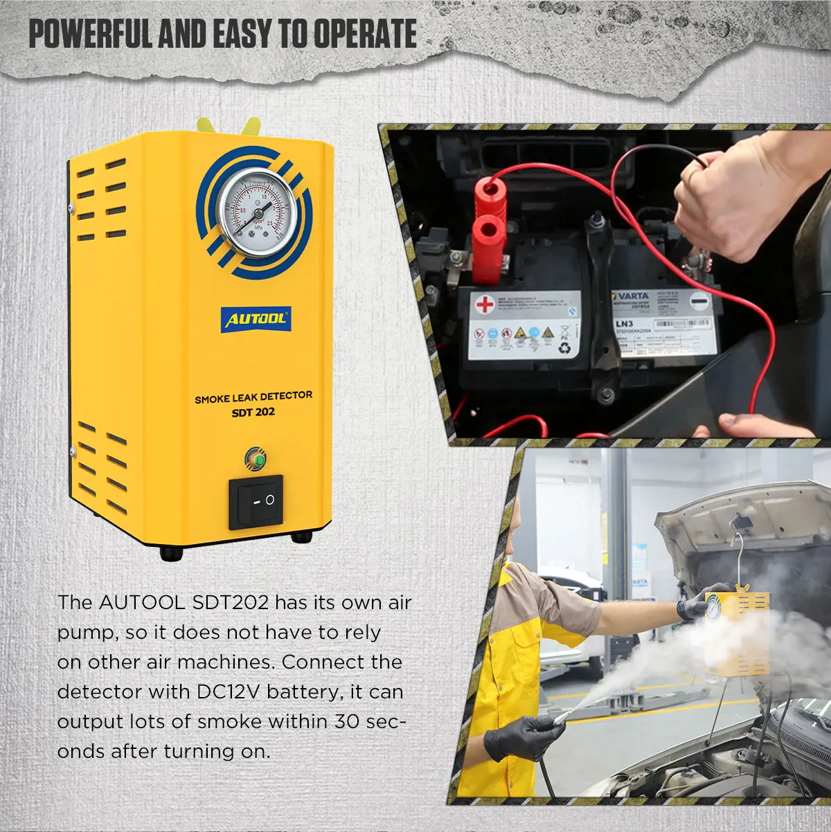 AUTOOL SDT202 Smoke Leak Detector for Universal Auto Systems