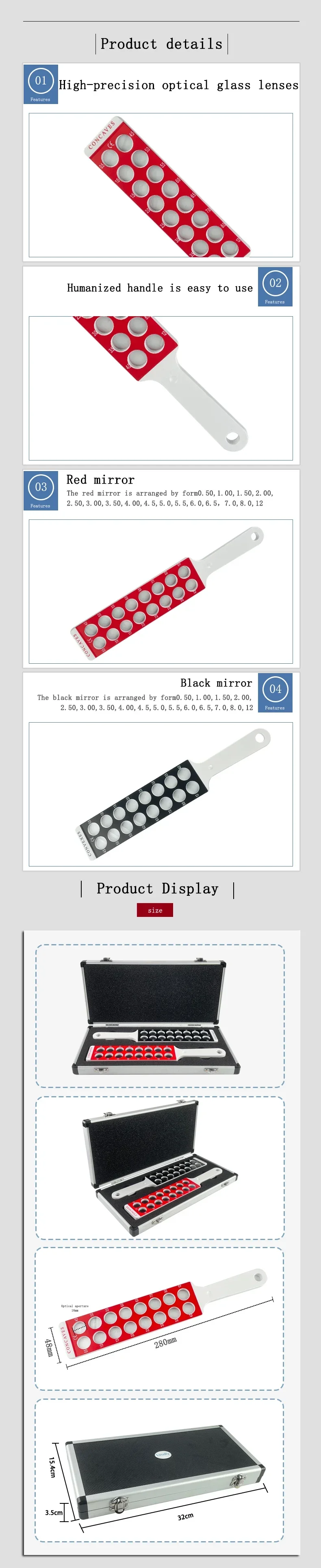 High Quality Retinoscopy Rack Lens Set with 32 Lenses Optical ...