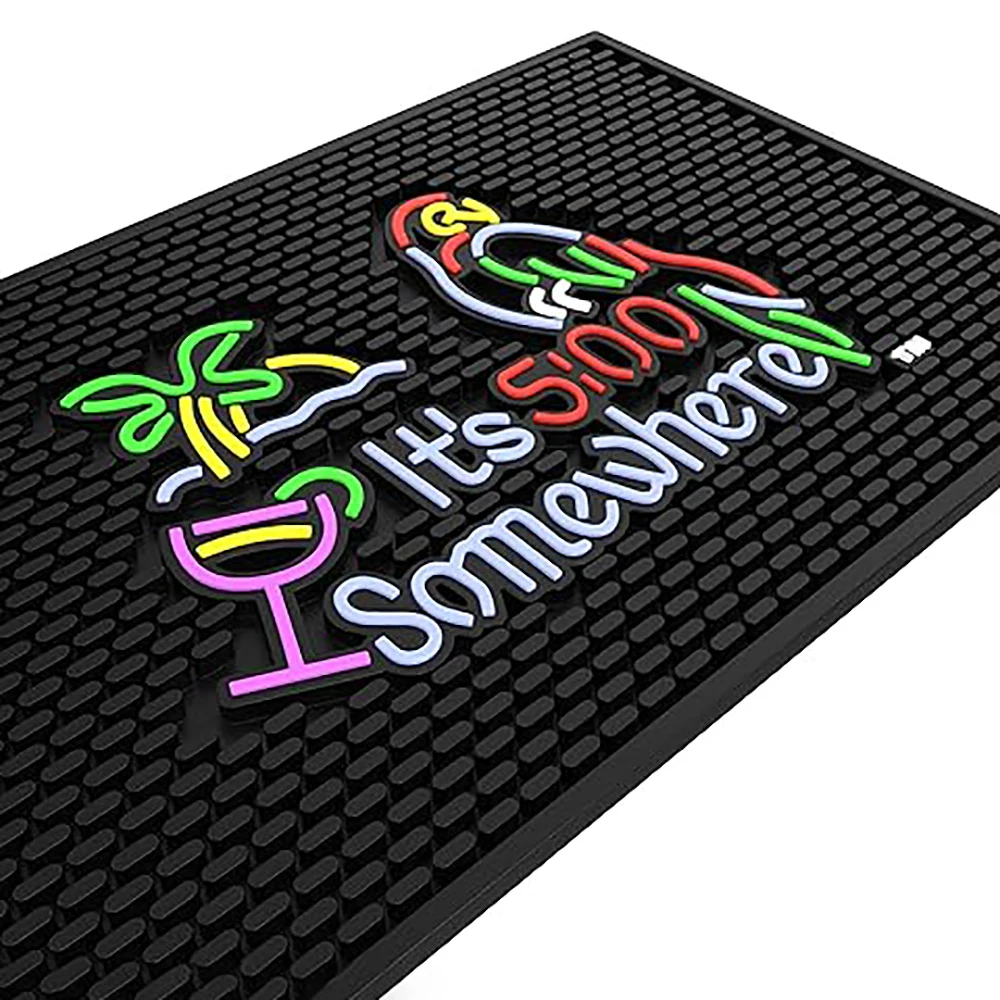 Wholesale Customized Logo 3D Embossed Rubber Bar Mat Soft PVC Patch ...