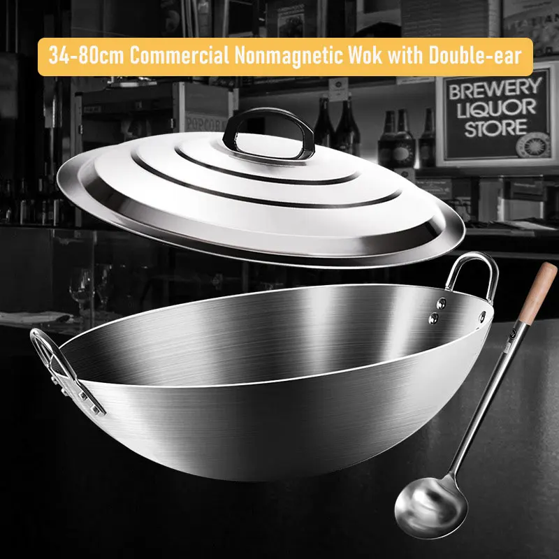 Commercial Large Wok Stainless Steel - Durable & Versatile