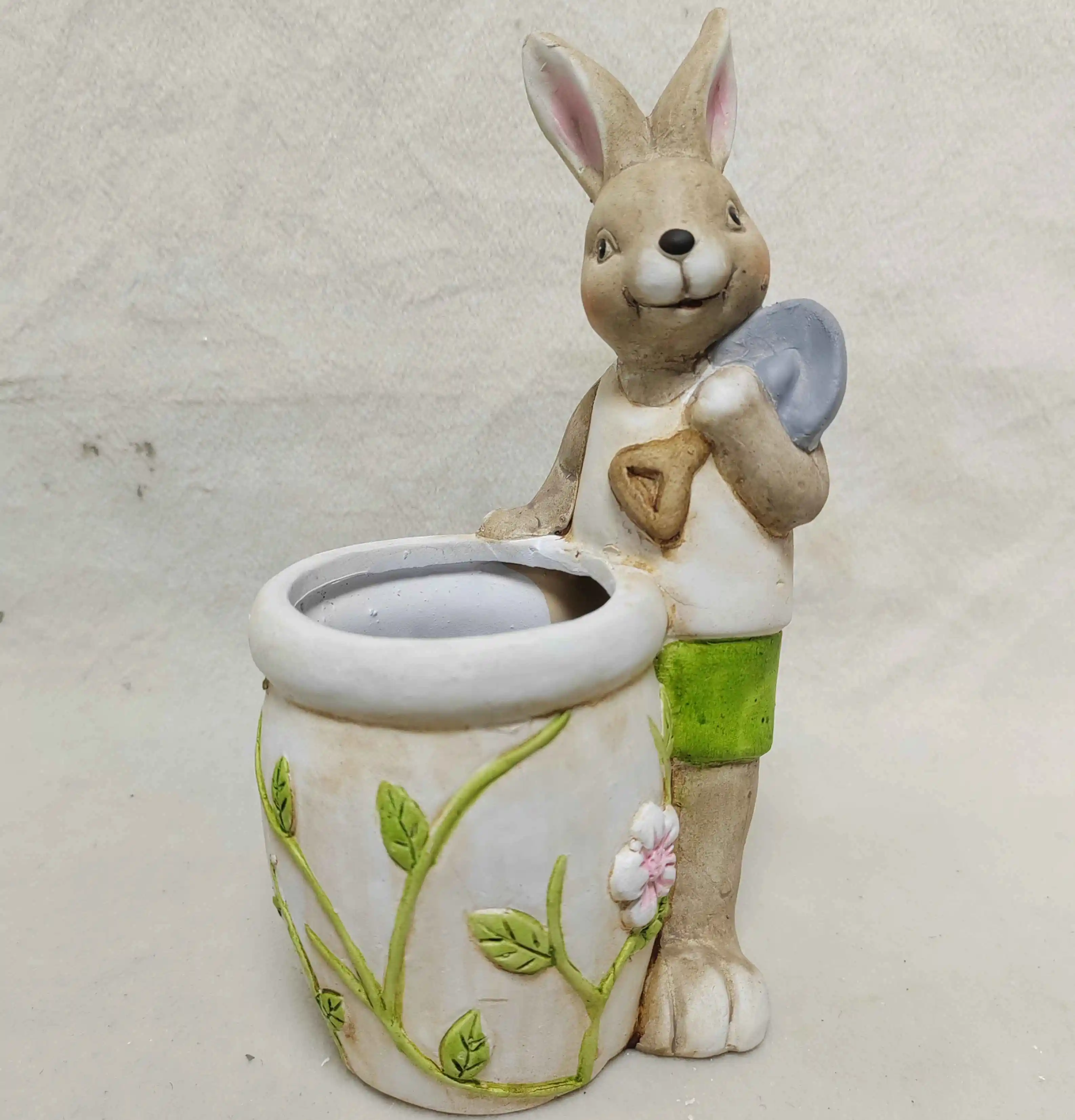 Customized Garden Bunny Family Ceramic Vase Rabbit Planter