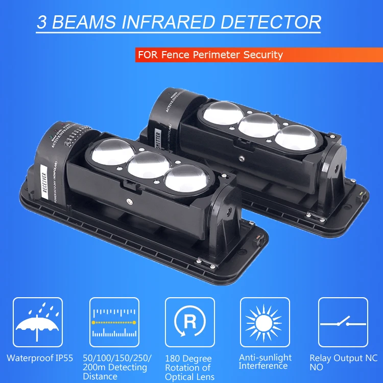 3-Beam Infrared Motion Sensor Home Alarm Security System - OEM