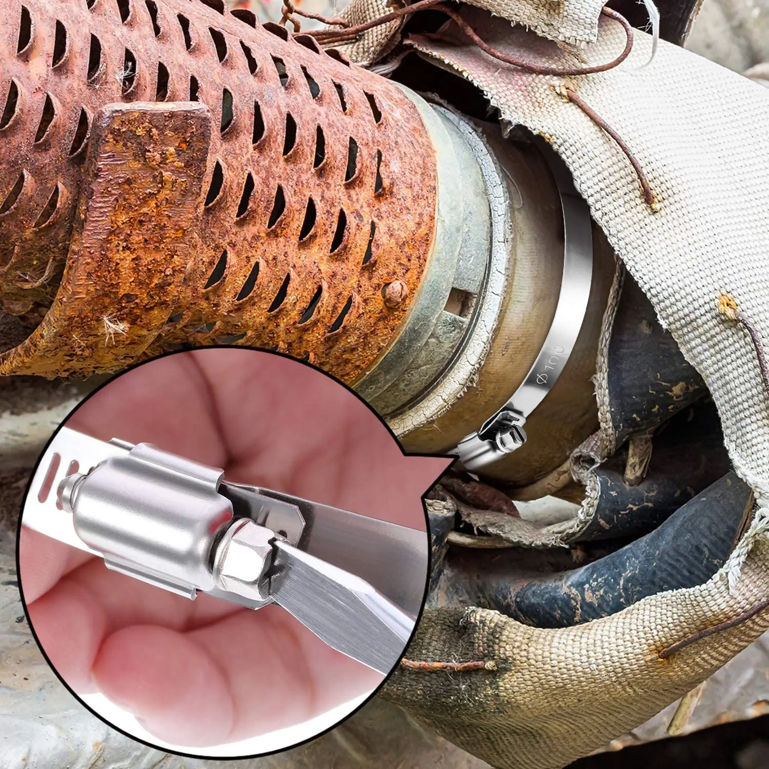 Adjustable 304 Stainless Steel Duct Clamps Hose Clamp (8 Inch)| Alibaba.com