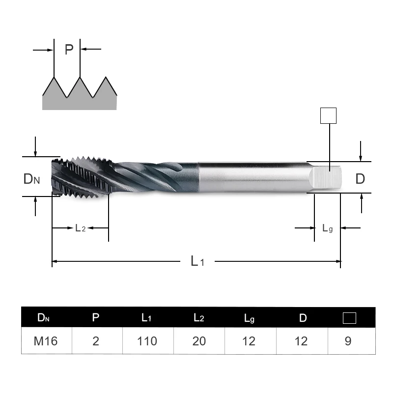 Hss Pm M16 Bright Finishing Thread Tap Tool Screw Tap Powder Metallurgy ...