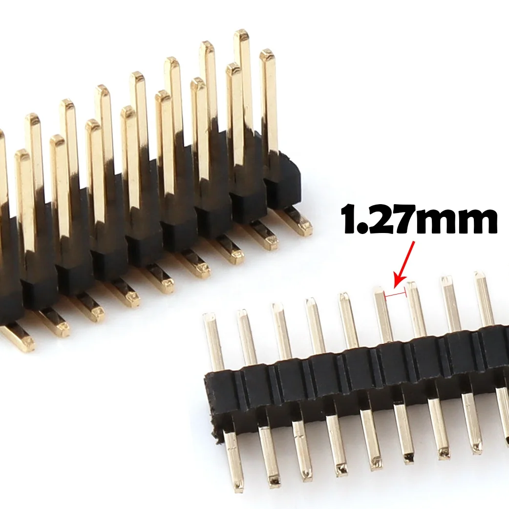 1.27mm 2-40pins Single Row Dip Pin Header Male Female 1.27 Pitch Pin Header Connector For Pcb ...