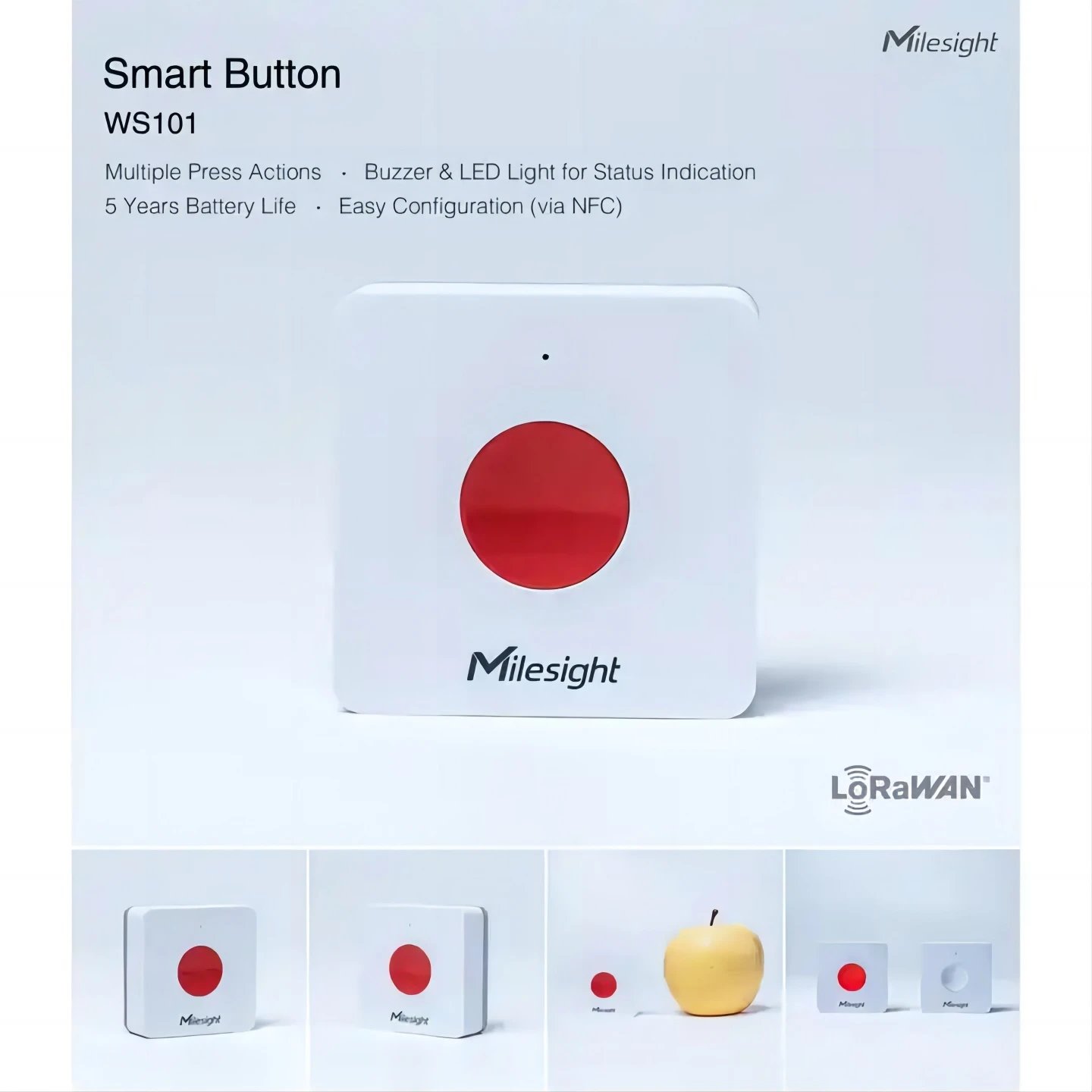 Milesight Lorawan Iot Smart Sos Button For Wireless Controls Triggers