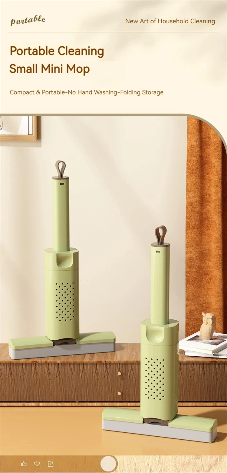 Mini Desk Cleaning Mop Hands-free Mop Portable Dry And Wet Use Self ...