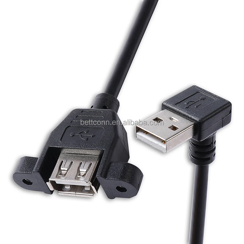 Usb 2.0 A Female Panel Mount To A Male Down Angled L Shape Cable Usb ...