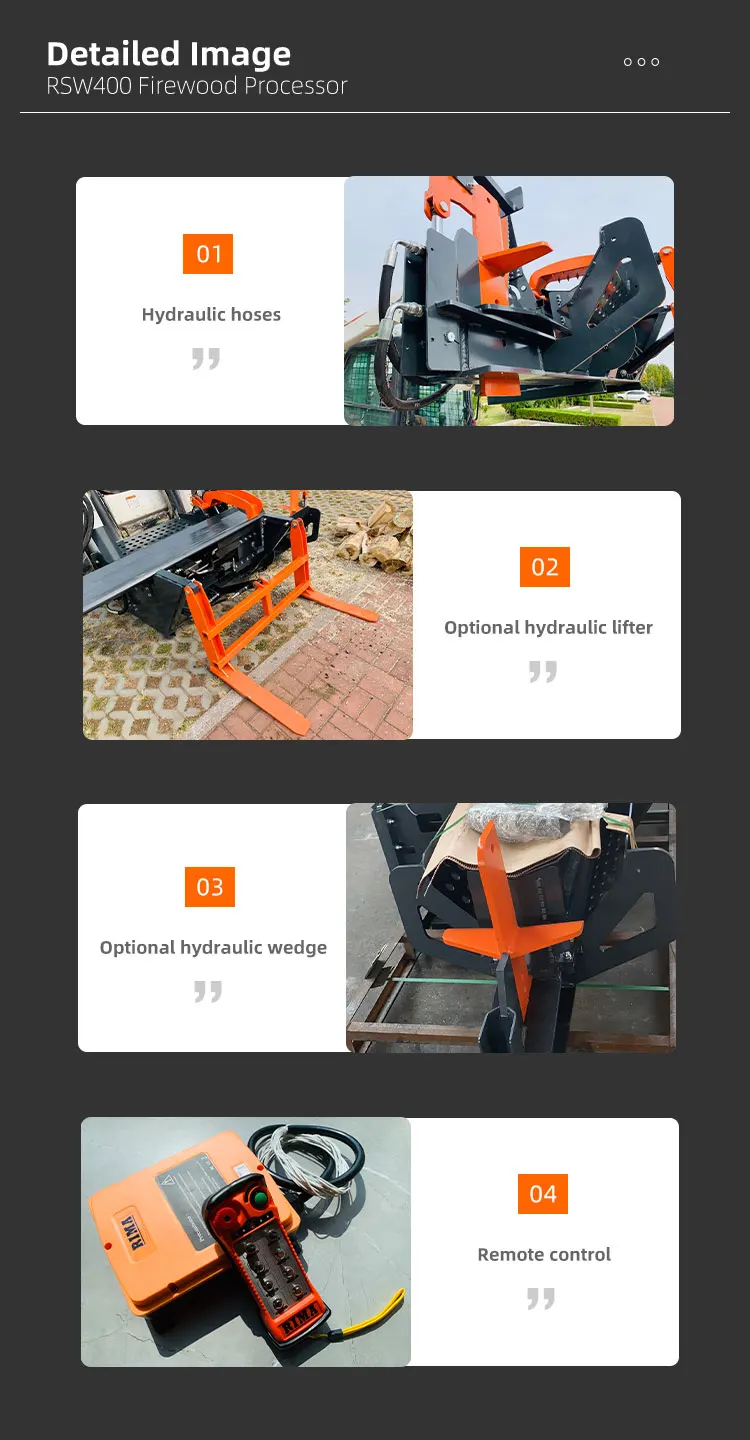 Skid Steer Hydraulic Remote Control Firewood Processor Log Splitter ...