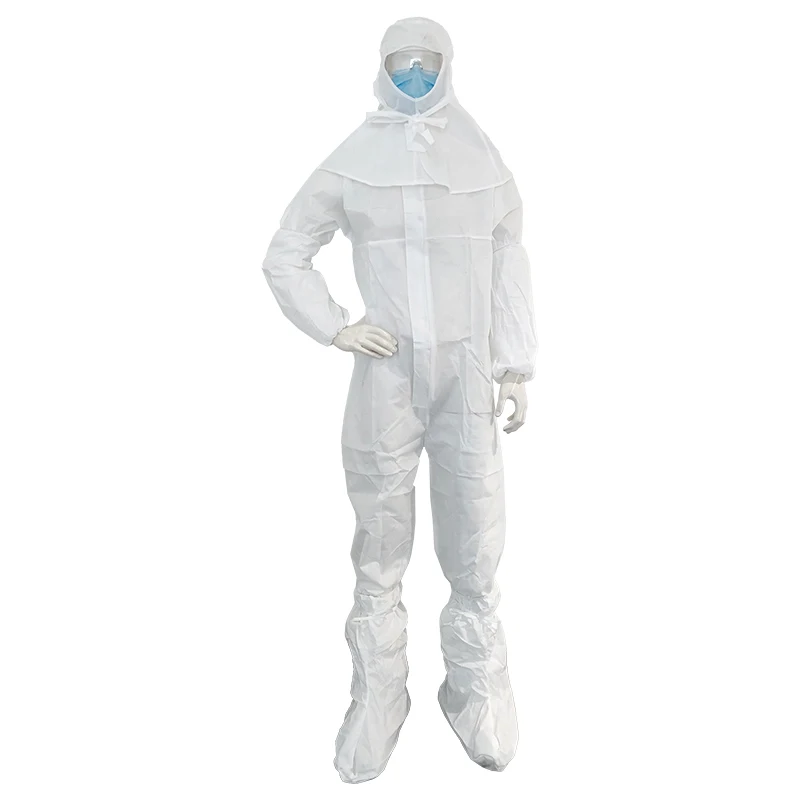 PPE CAT III Suit Set Overall Hooded Hat TYPE 56 Chemical Protective ...