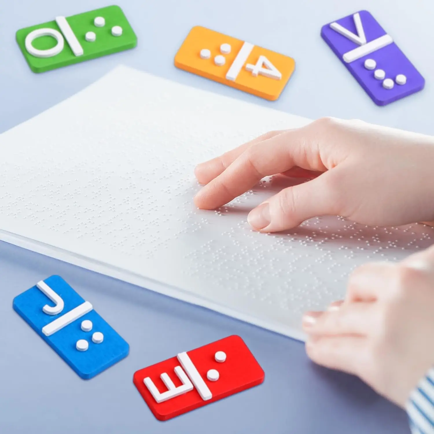 38 Pcs Braille Alphabet and Number Tiles Raised Dots Punctuation ...