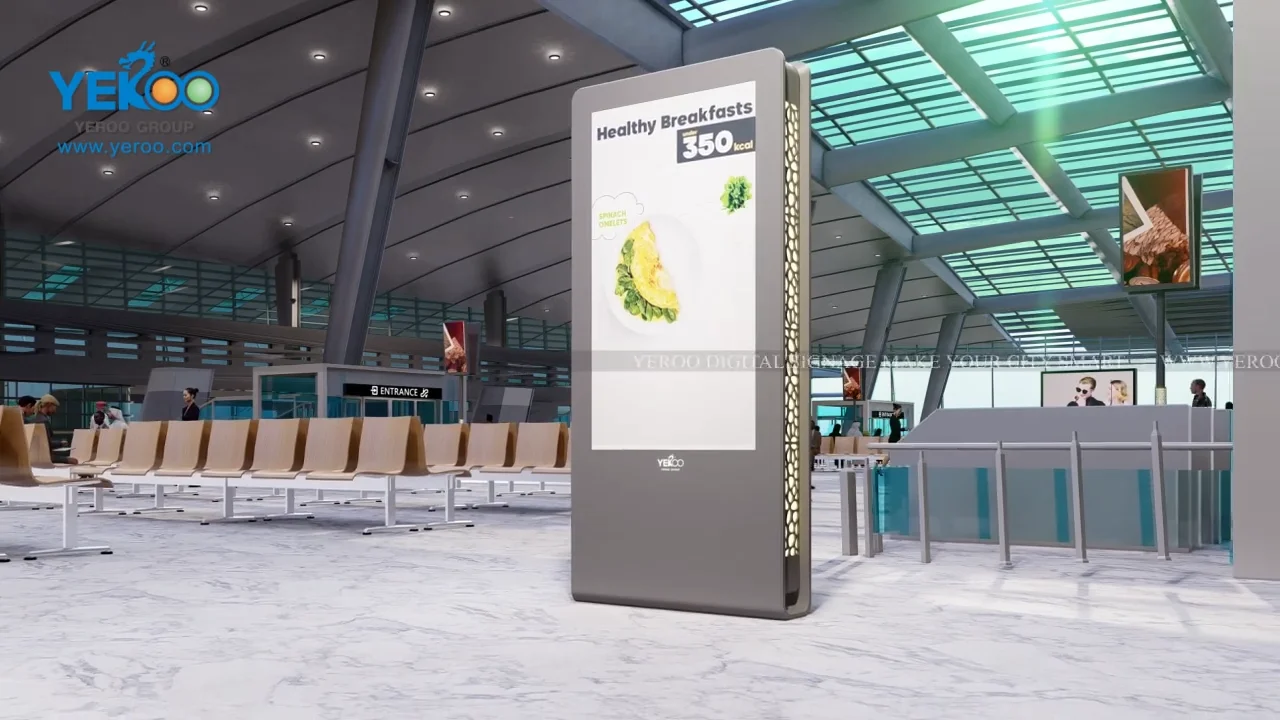 Outdoor Hd Floor Standing Led Display Light Box Double Sided Led Mupi ...