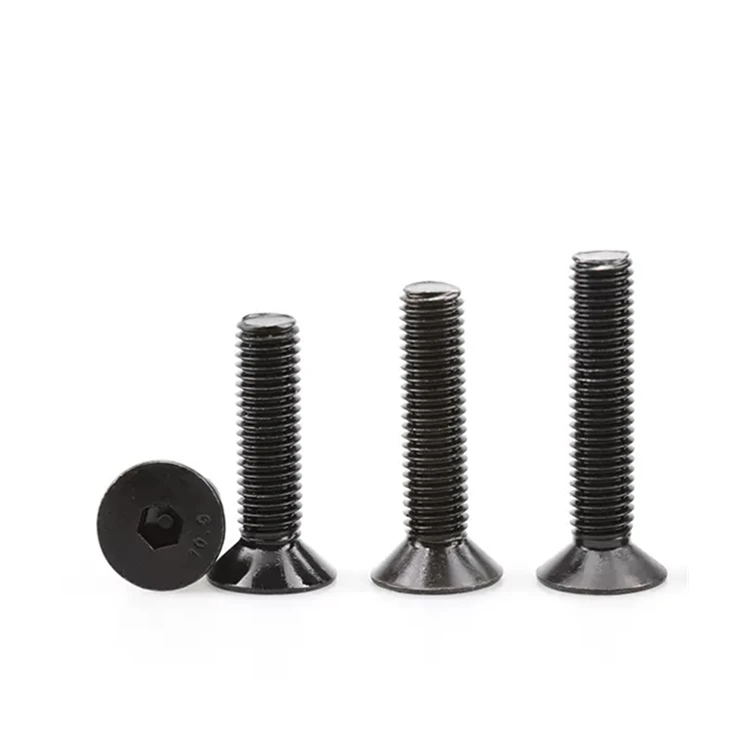M3 M4 M5 M6 M8 M10 M12 M16 Grade 10.9 DIN7991 Black Oxide Flat Head Allen Key Screws Hex ...