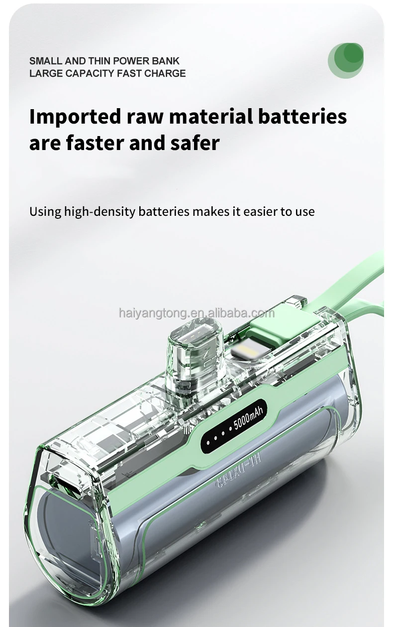 2in1 Powerbank 5000 Mah Battery Small Portable Charger Lithium Battery ...