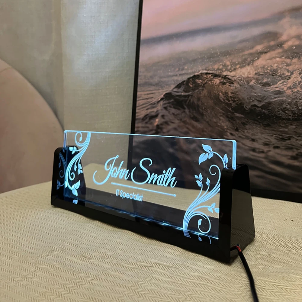 Personalized Modern Office Desk Name Plate Middle-sized Blank Wood ...