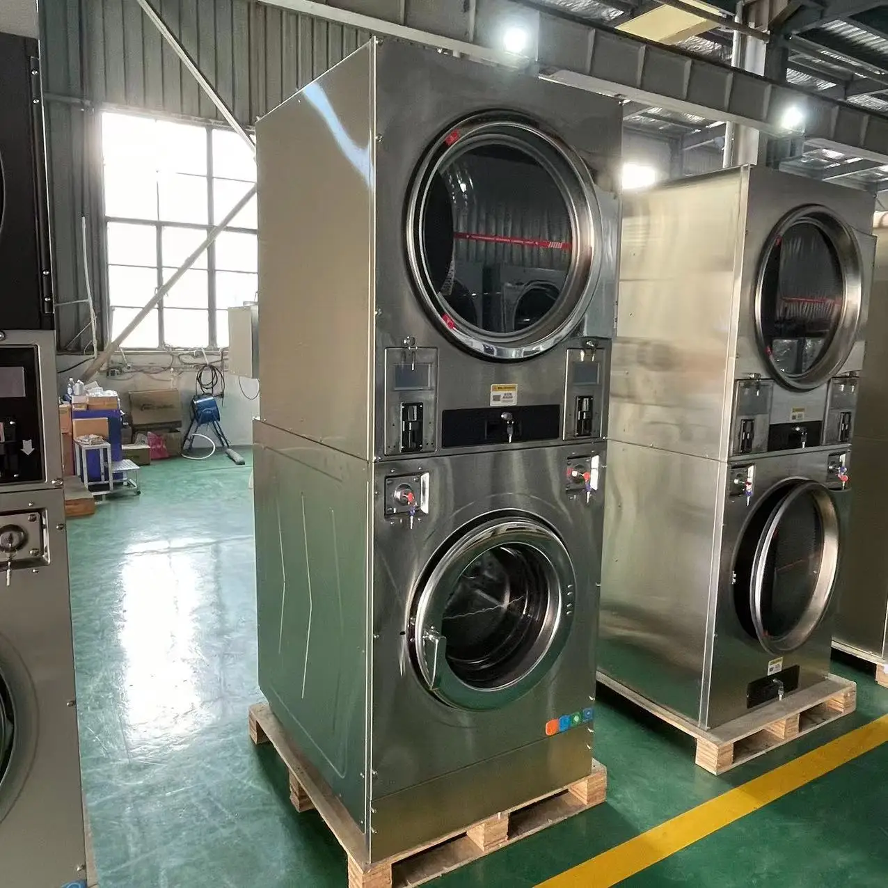 16kg Double Stack Coin Operated Washer And Dryer Machine For Laundromat ...