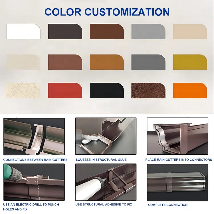 Alibaba.com: OEM Aluminium K-style Rain Hidden Gutter for construction ...