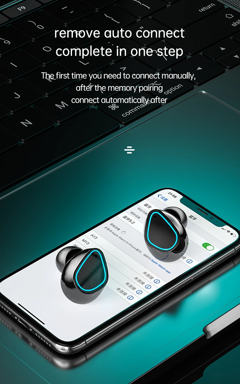 M30 Headphones Tws Wireless Earphones V5.3 9d Stereo With Flashlight ...