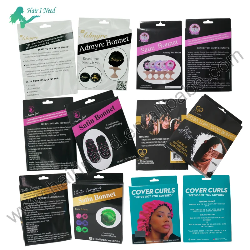 Custom Silk Satin Bonnet Box - Hair Accessories Packaging